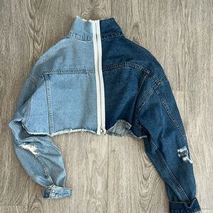 Jackets & Coats | Stylish Twotone Cropped Denim Jacket | Poshmark